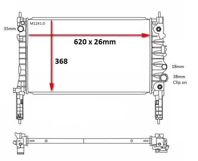 Opel Mokka Radiator 15- (1.4T/Petrol AT) | B+D Auto Body Spares